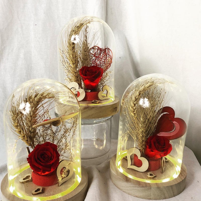 Rose sous cloche - Atelier Floral et Fleurs d'Enimie